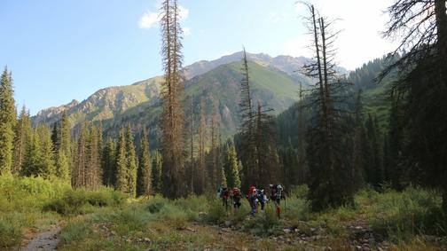 Trekking to Krasnaya Polyana (red glade) in Left Talgar Gorge in Almaty ...